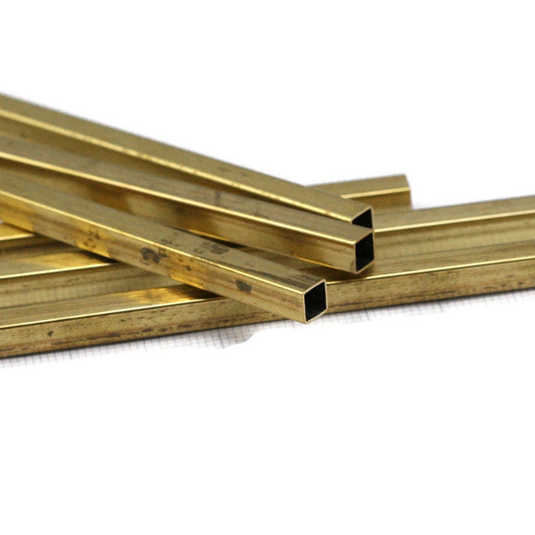 Raw Brass Square Tube 5x80 - 100 - 120mm (hole 4.4mm) Industrial Brass ...