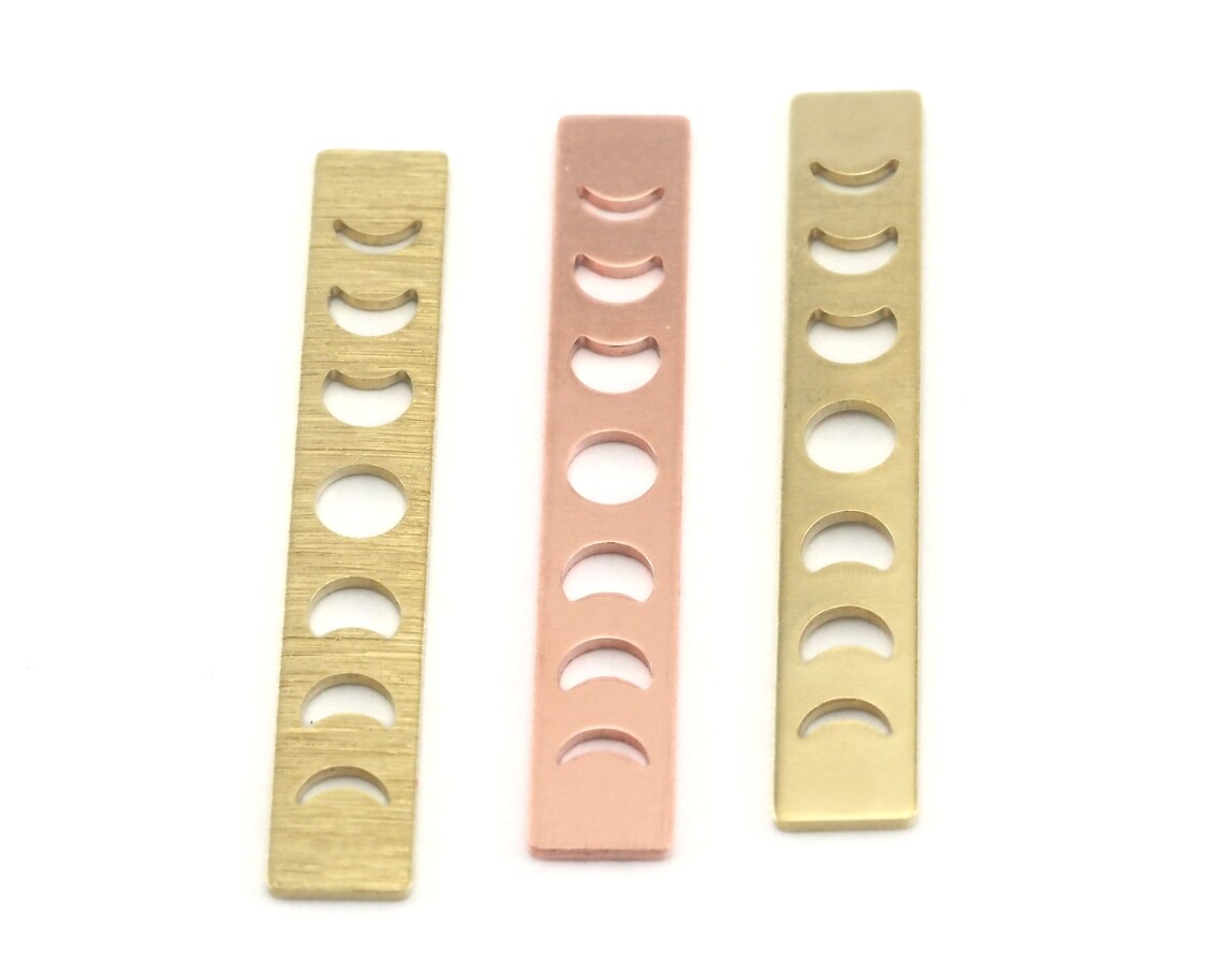 Rectangle Half Moon Star states of the Moon Holes 6x40mm | Etsy