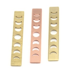 Rectangle Half Moon Star (states of the Moon Holes ) 6x40mm Copper ...