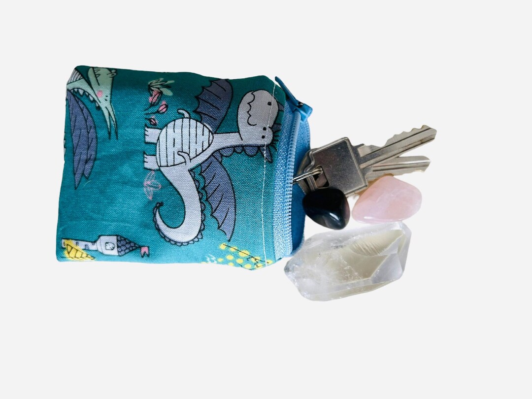Handsewn Everyday Dragon and Fairy Tale Zipper Pouch: Credit Card ...