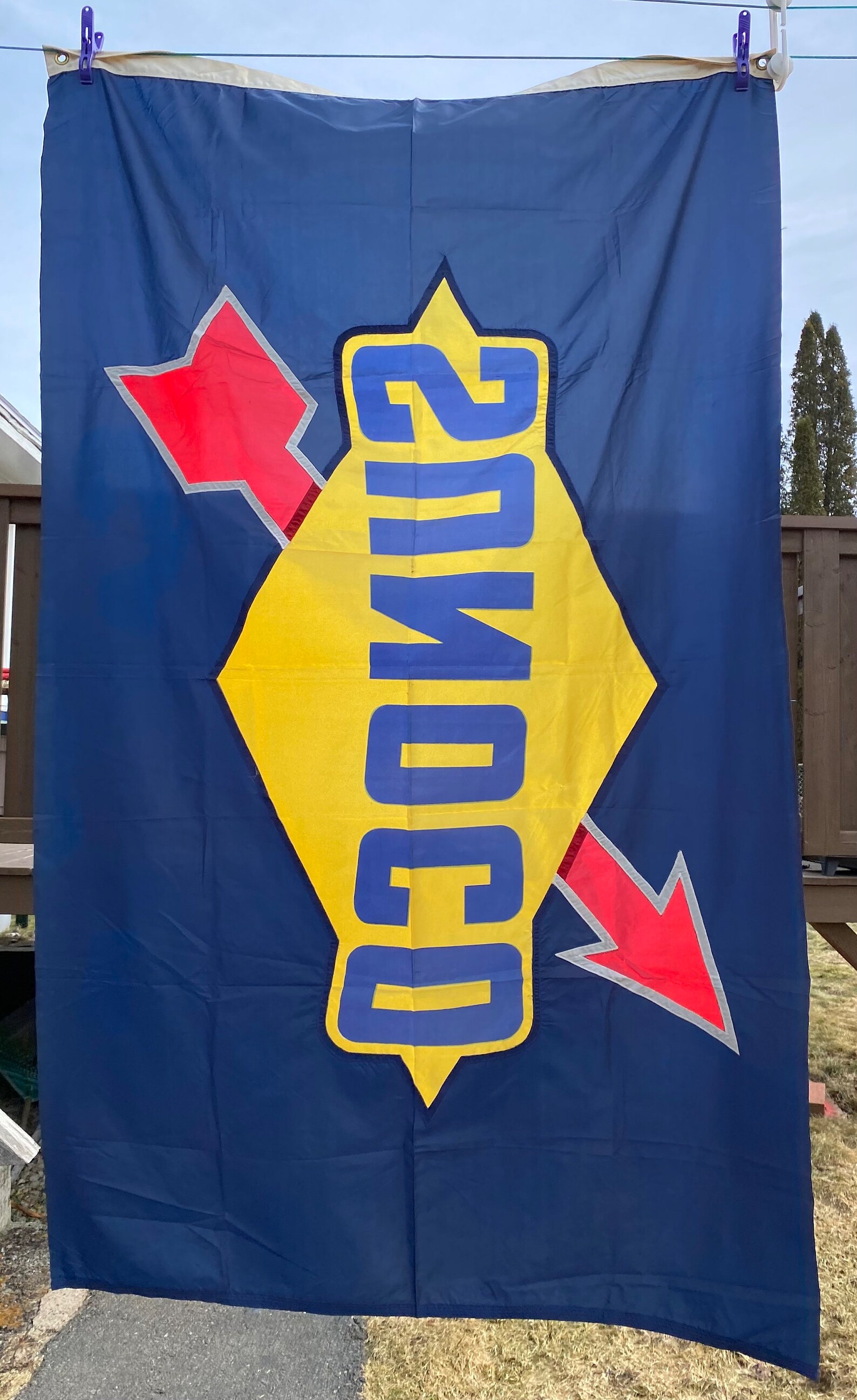 Vintage Collectible Sunoco Oil Gas Large Flag 6’ X 4’ Advertising Gas ...