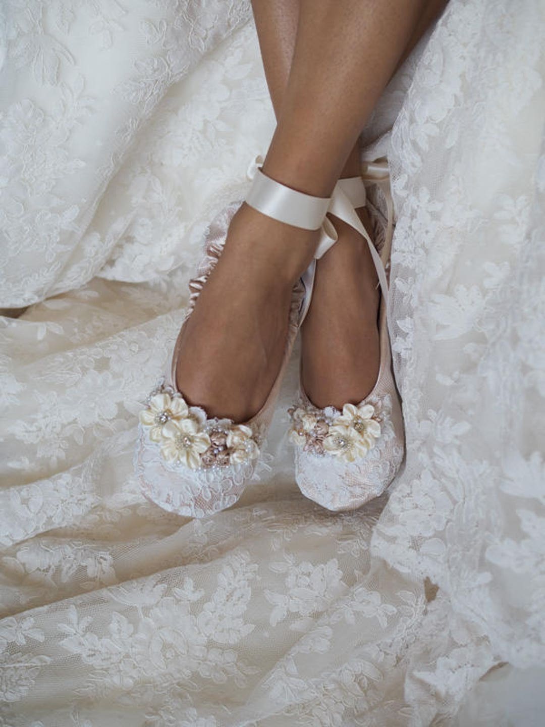 Princess Bridal Ballerina Slippers in Champagne ~princess Wedding ...