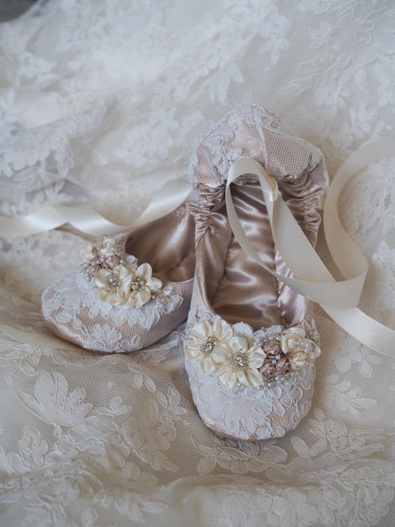 Princess Bridal Ballerina Slippers in Champagne ~princess Wedding ...