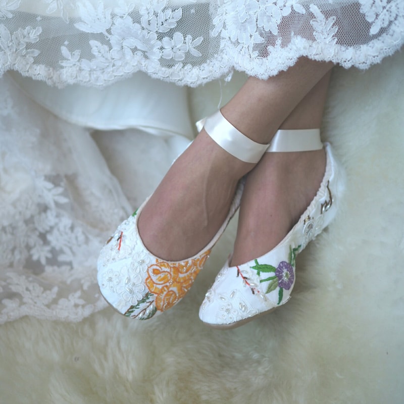 Embroidered Shoes - Etsy