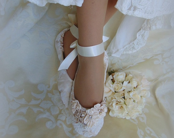 Princess Bridal Ballerina Slippers~princess Wedding Ballet Flat Shoes ...