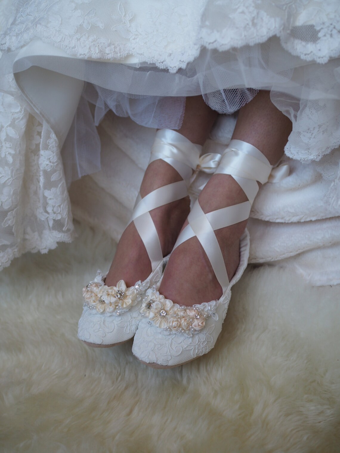 Princess Ballet Bridal Slipper, Ballerina Style Bridal Shoe, Extra ...