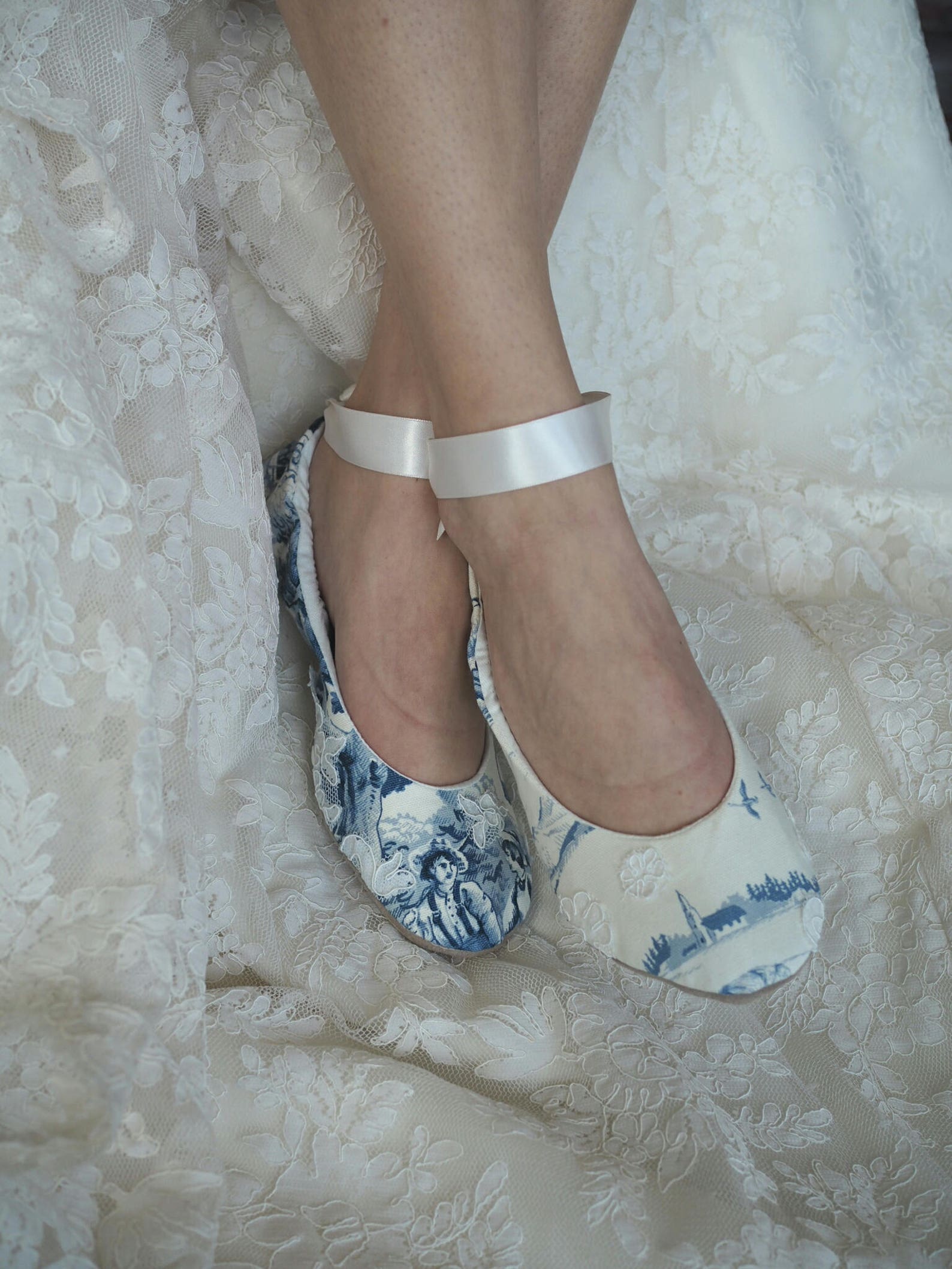 Blue Toile Love Birds Bridal Ballet Slipper T Oile De Jouy | Etsy