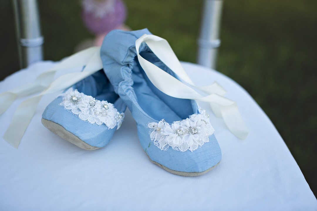 Something Blue Raw Silk Princess Ballerina Bridal Slipper Royal Blue ...
