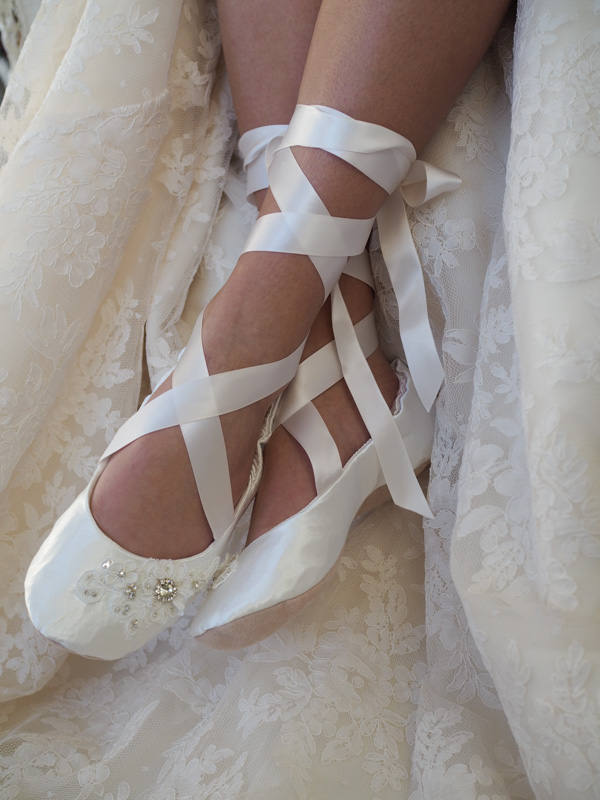 Satin Bridal Ballerina Slipper with Lace and Rhinestone | Etsy