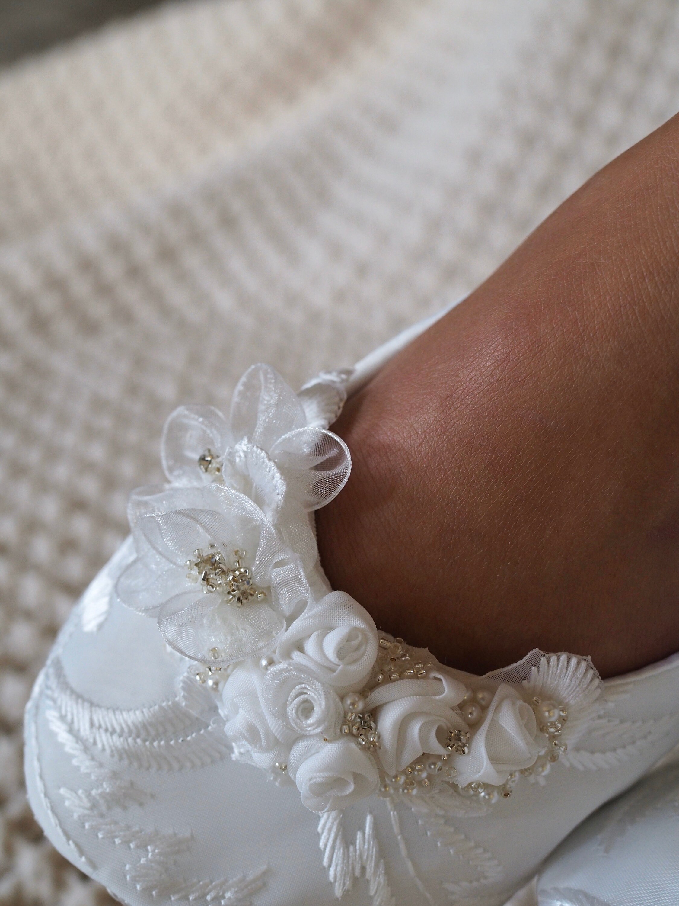 White Princess Bridal Ballet Shoes ~ White Fancy Bridal Ballerina ...