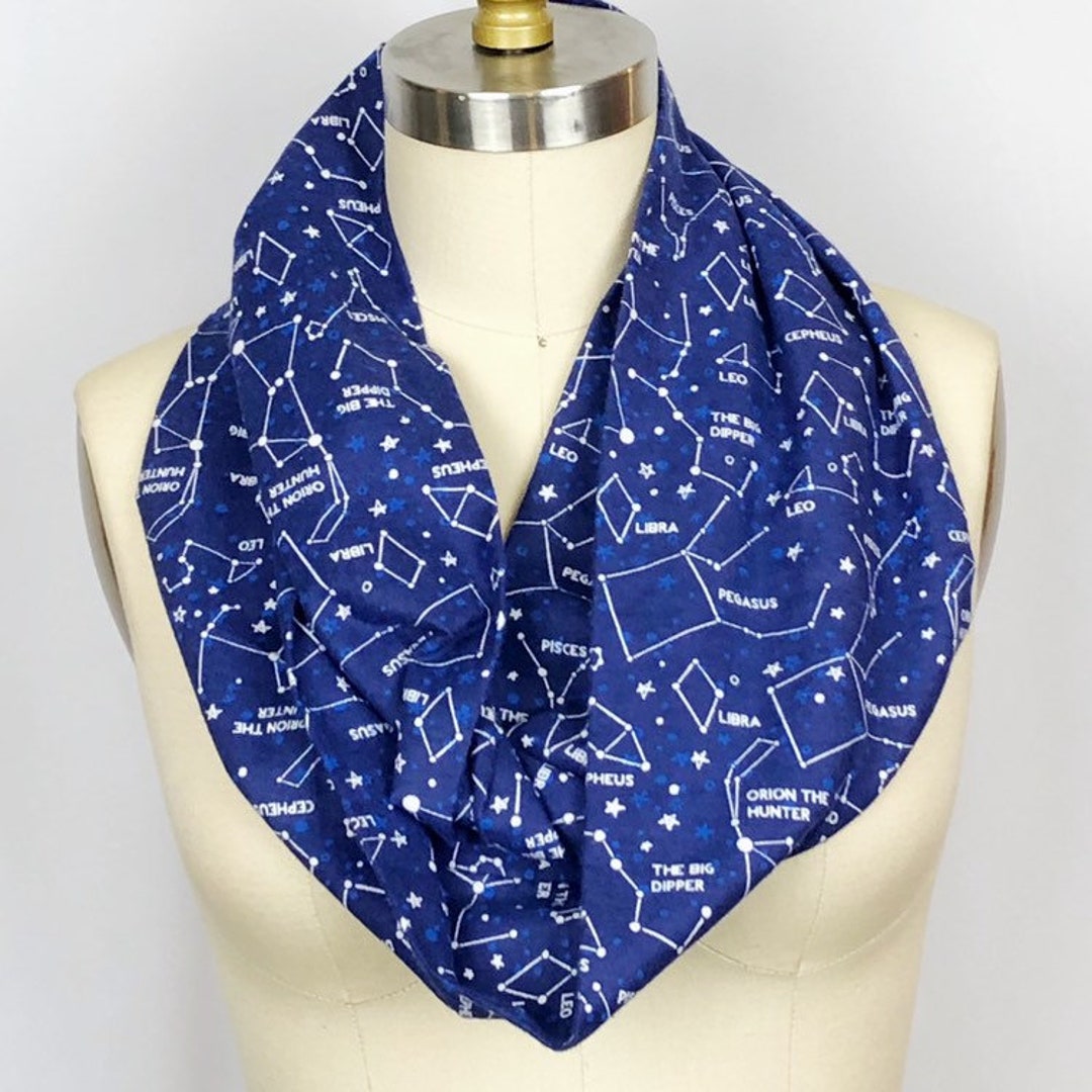 Constellation Infinity Scarf, Zodiac Scarf, Astrology Scarf, Flannel ...