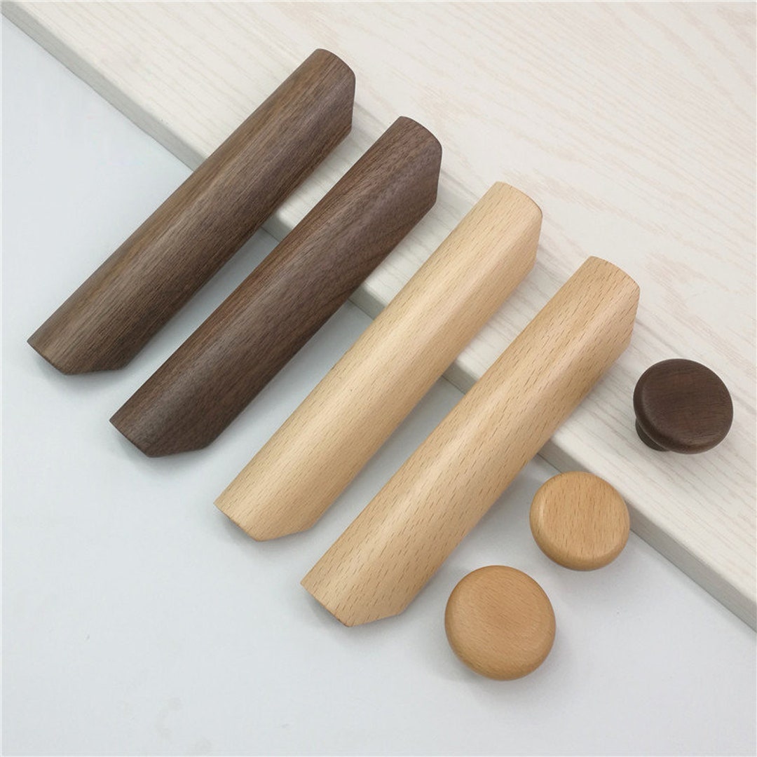 2.53.856.37.6 Log Furniture Handle, Solid Wood Cabinet Knob Wooden ...