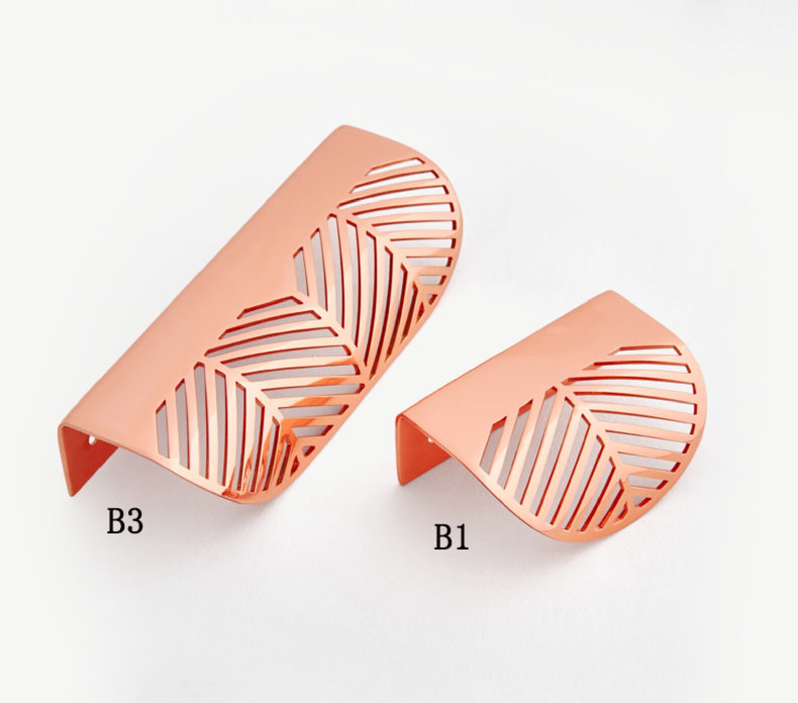 Creative Leaf Invisible Handle, Solid Brass Drawer Edge Pull, Nordic ...