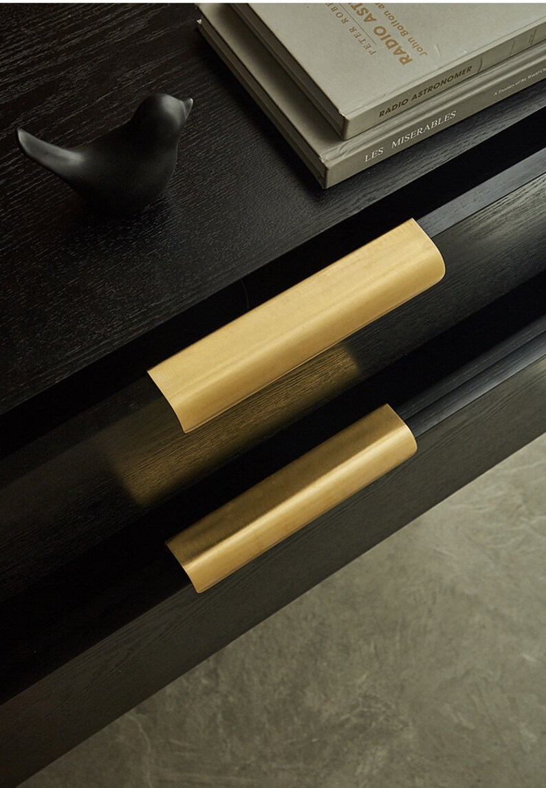 Contracted Invisible Furniture Handle Gold Brass Cabinet | Etsy