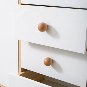 Walnut Beech Knob Cabinet Drawer Knob and Pull, Cherry Wood Knob Dresser Knob, Ash Wooden Knob ...