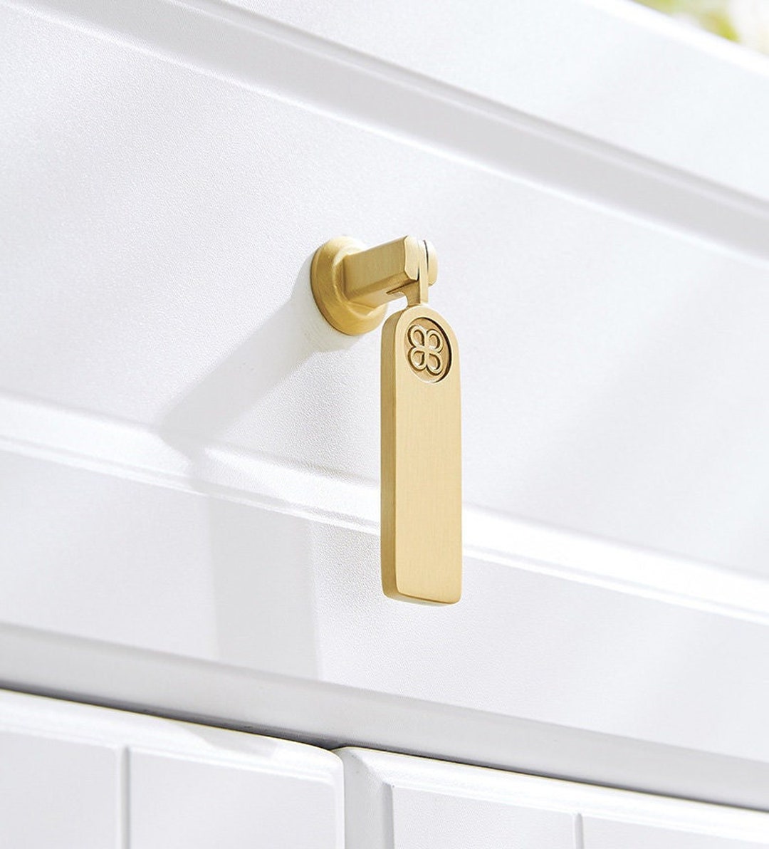 Brass Pendant Pull Drawer Knob Kitchen Hardware, Brass Cabinet Pull ...