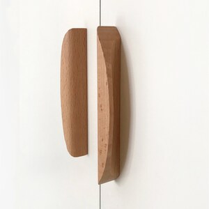 3.8 Solid Wood Door Handle, Beech Log Handle Kitchen Cabinet Pull ...