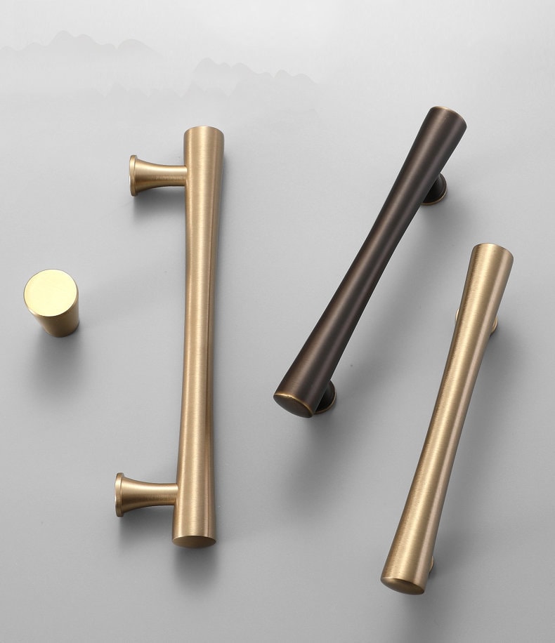 Knobs & Pulls Solid Brass Wardrobe Door Handle Black Golden Grid Drawer ...