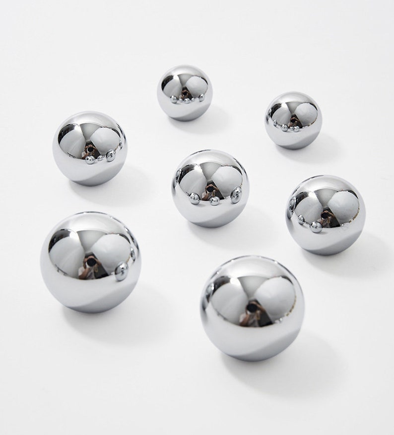 Chrome Cabinet Knob Kitchen Hardware Solid Brass Ball Knobs - Etsy