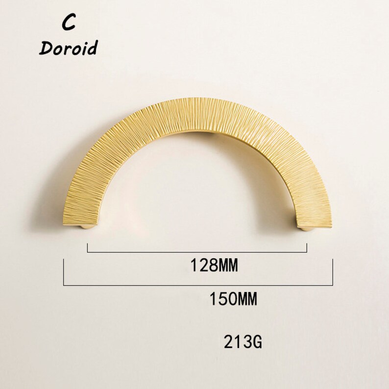 Unique Half Moon Cabinet Pull Semicircle Handle Solid Brass - Etsy