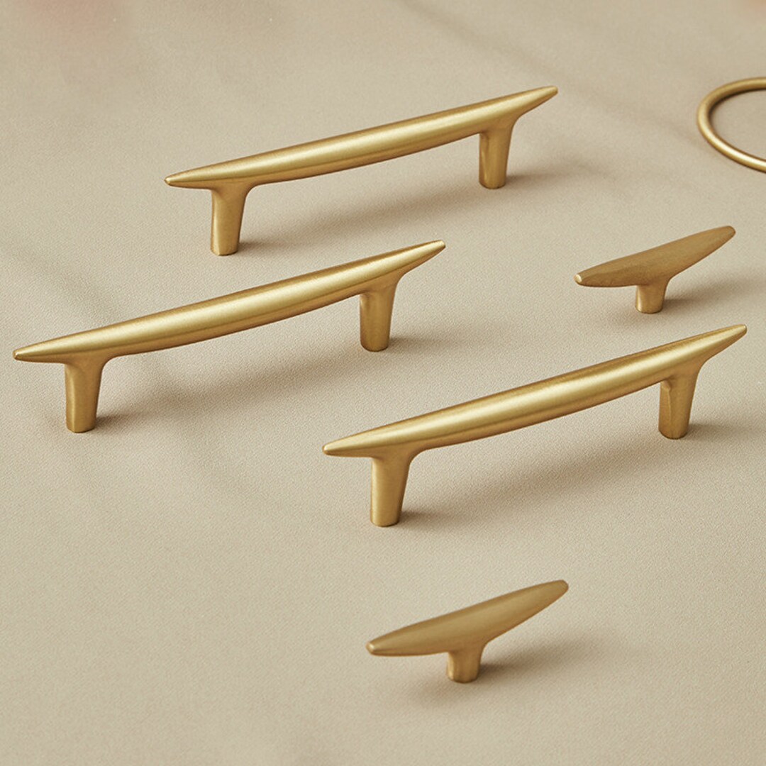 3.78" Solid Brass Wardrobe Pull Handles, Cabinet Pull, Simple Light ...