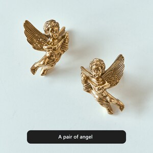 Angel Designed Door Knob Golden Drawer Pull Solid Metal - Etsy