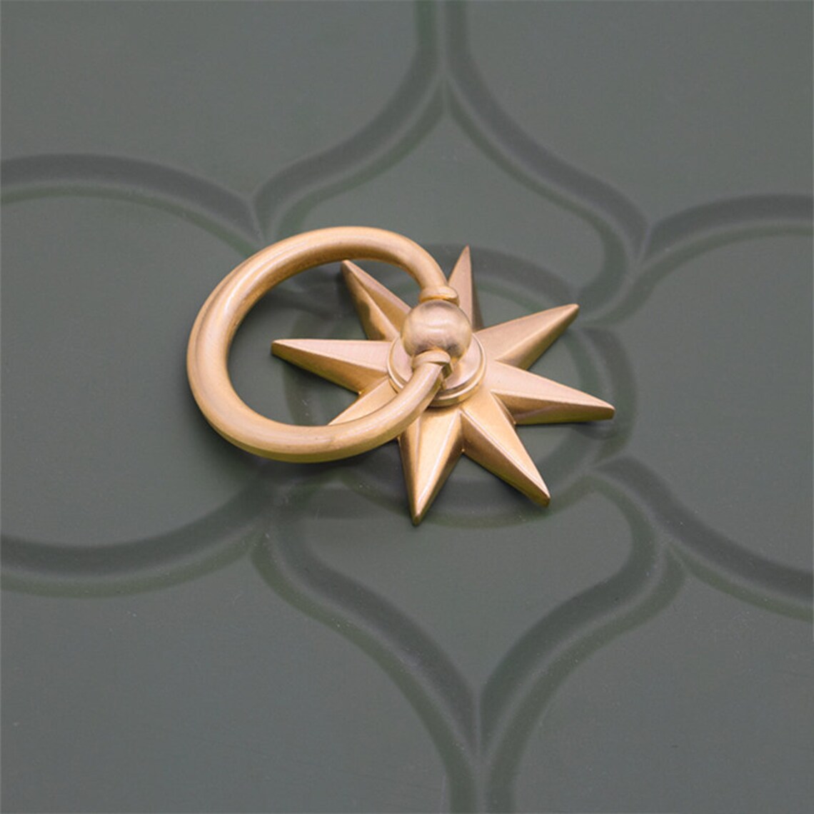 Golden Octagon Star Pull Ring Pure Brass Drawer Ring-pull - Etsy