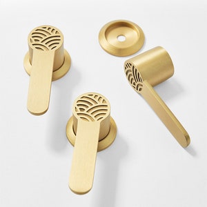 Brass Cabinet Pull Golden Drawer Knob, Wine Cabinet Pull Solid Brass ...