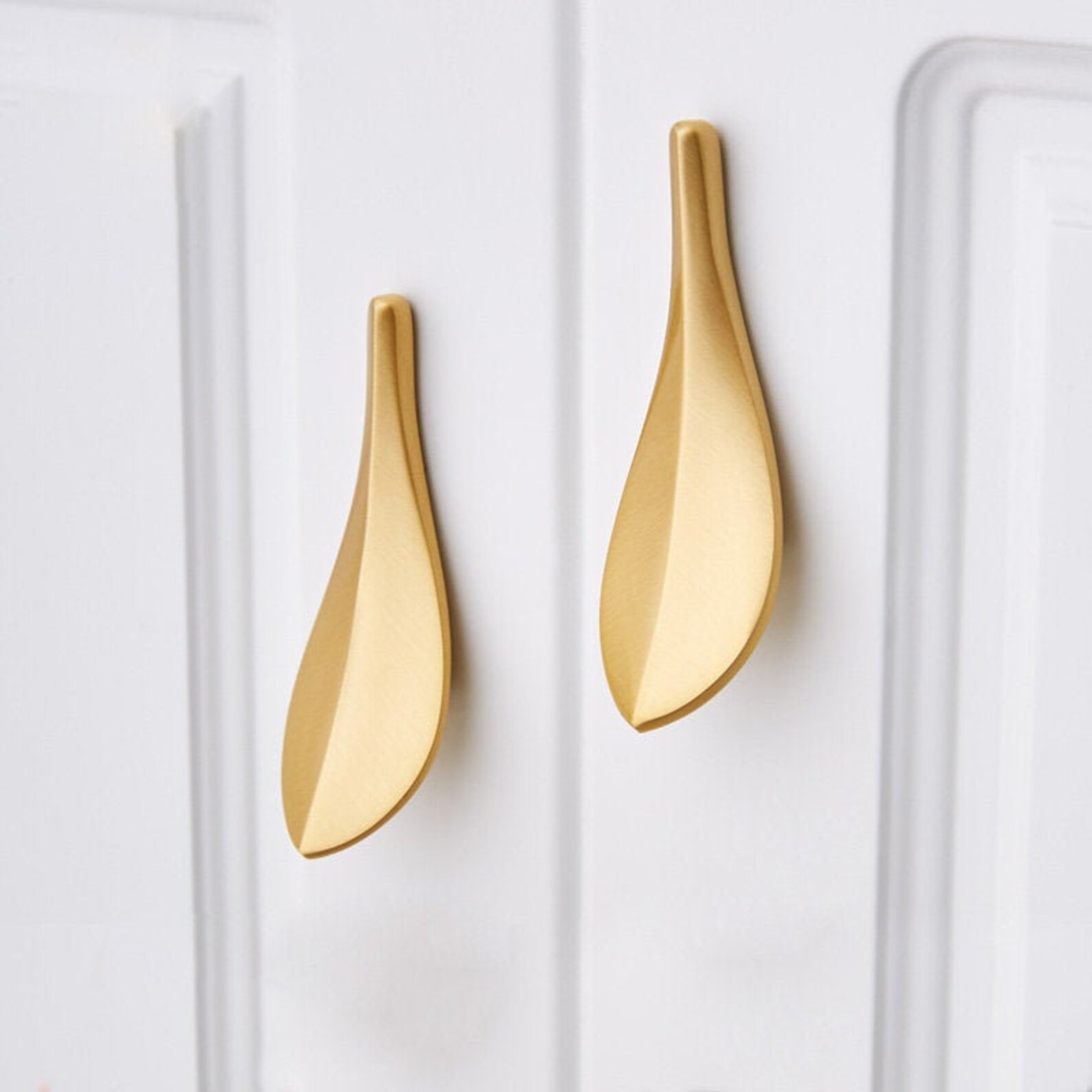 Leaf Brass Cabinet Pull Handle Creative Wardrobe Door Pull - Etsy