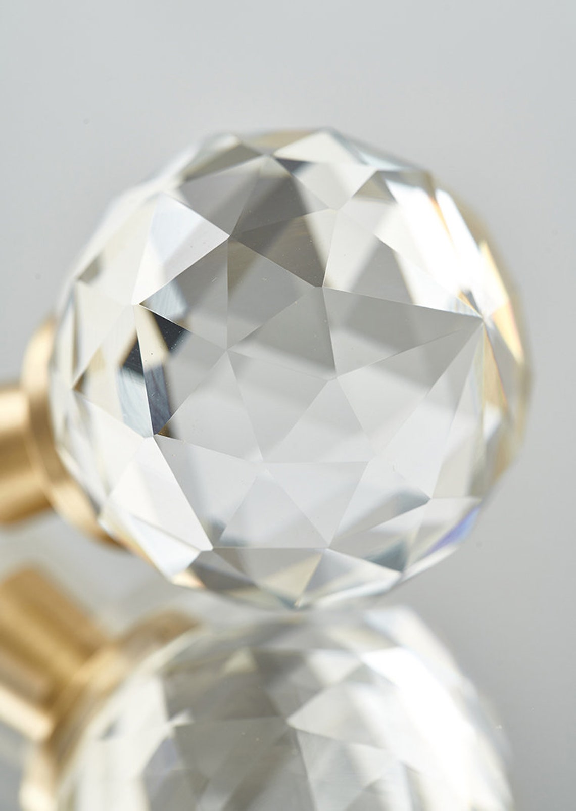 30MM Clear Crystal Drawer Knob Brass Base Cabinet Knob - Etsy