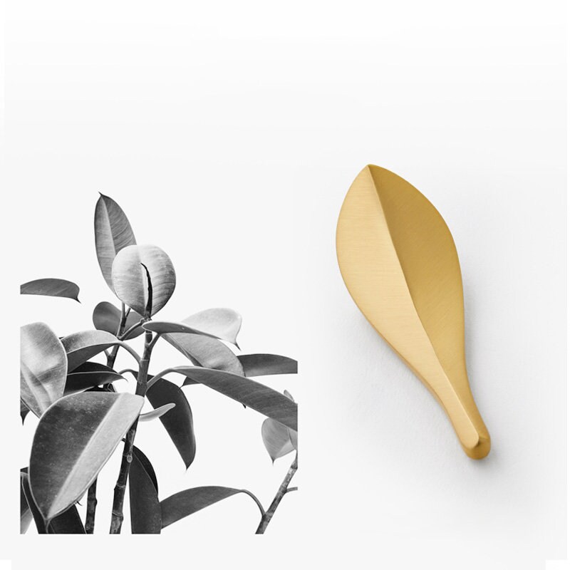 Leaf Brass Cabinet Pull Handle Creative Wardrobe Door Pull - Etsy