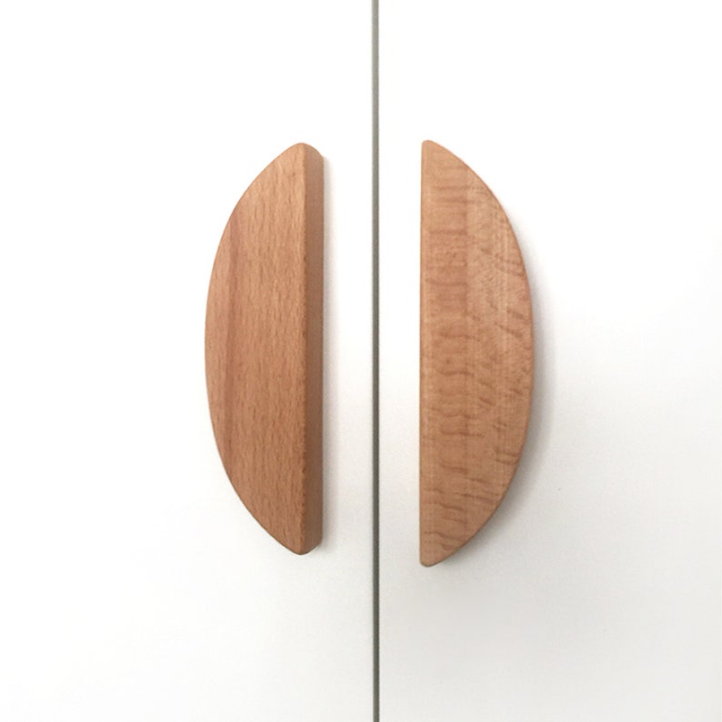 3.8 Semicircle Solid Wood Handle Log Wardrobe Handle | Etsy