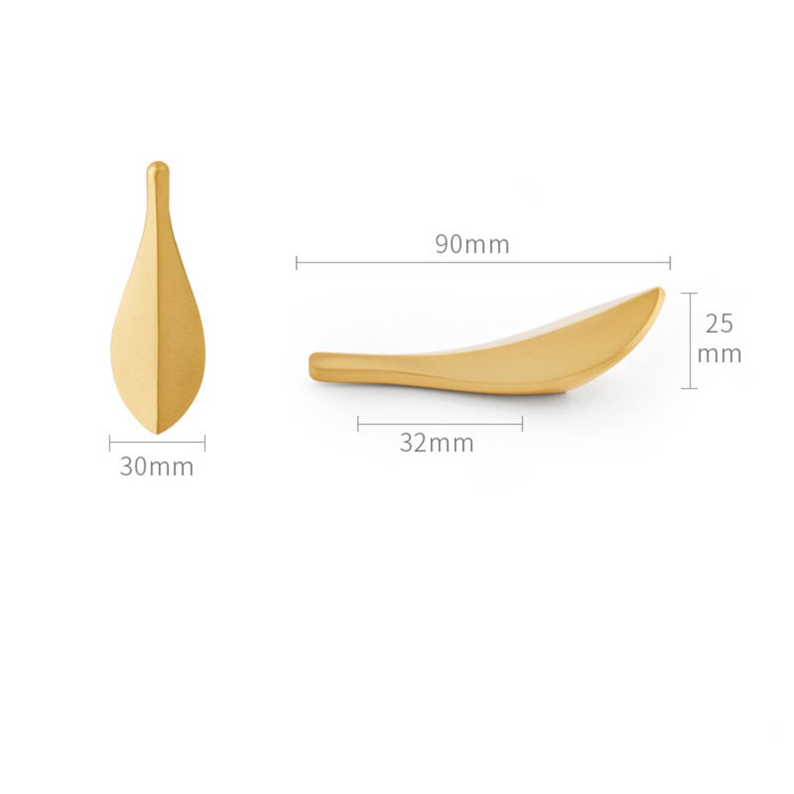 Leaf Brass Cabinet Pull Handle Creative Wardrobe Door Pull - Etsy