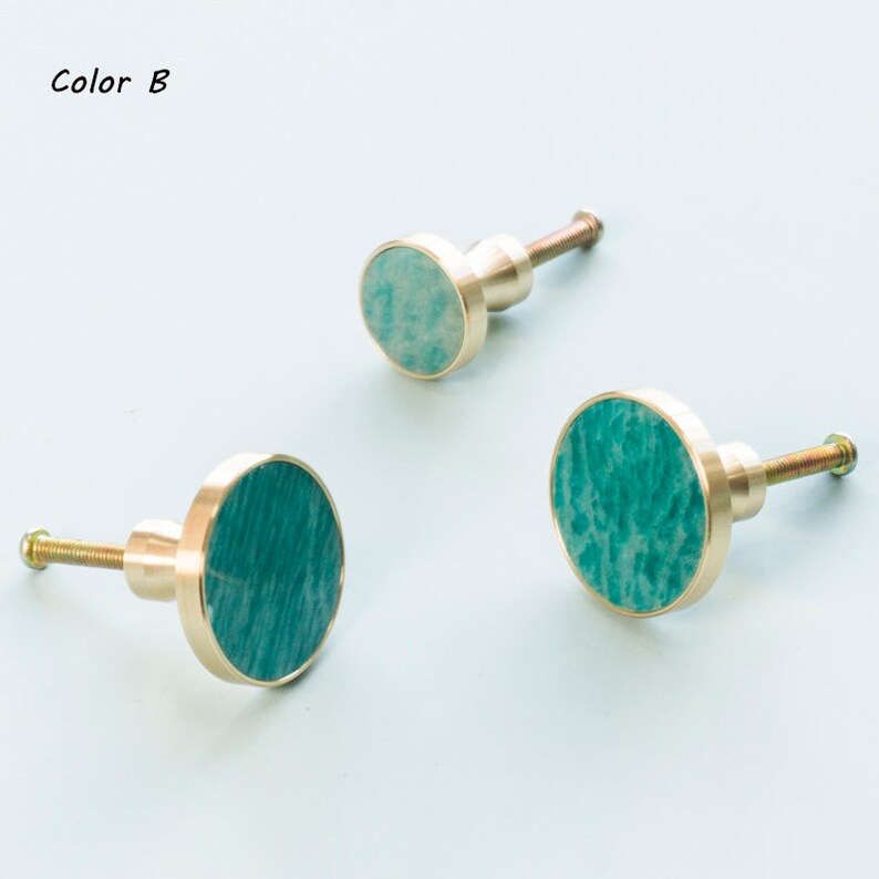 Natural Marble Drawer Knob Brass Wardrobe Door Knob Kitchen - Etsy