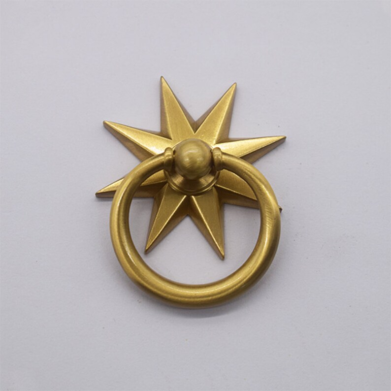 Golden Octagon Star Pull Ring Pure Brass Drawer Ring-pull - Etsy