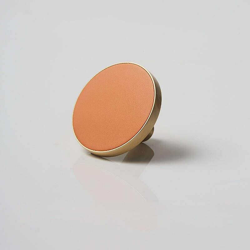 Nordic Leather Knobs Furniture Hardware Brass Leather Knob | Etsy