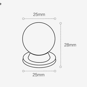 25MM Pure Brass Spherical Knob, Golden Kitchen Cabinet Pull Round ...