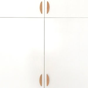 3.8 Solid Wood Door Handle, Beech Log Handle Kitchen Cabinet Pull ...