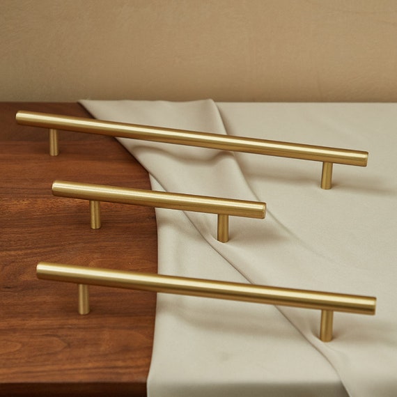 Simple Brass Door Handles Golden Drawer Pull Cabinet Handle | Etsy