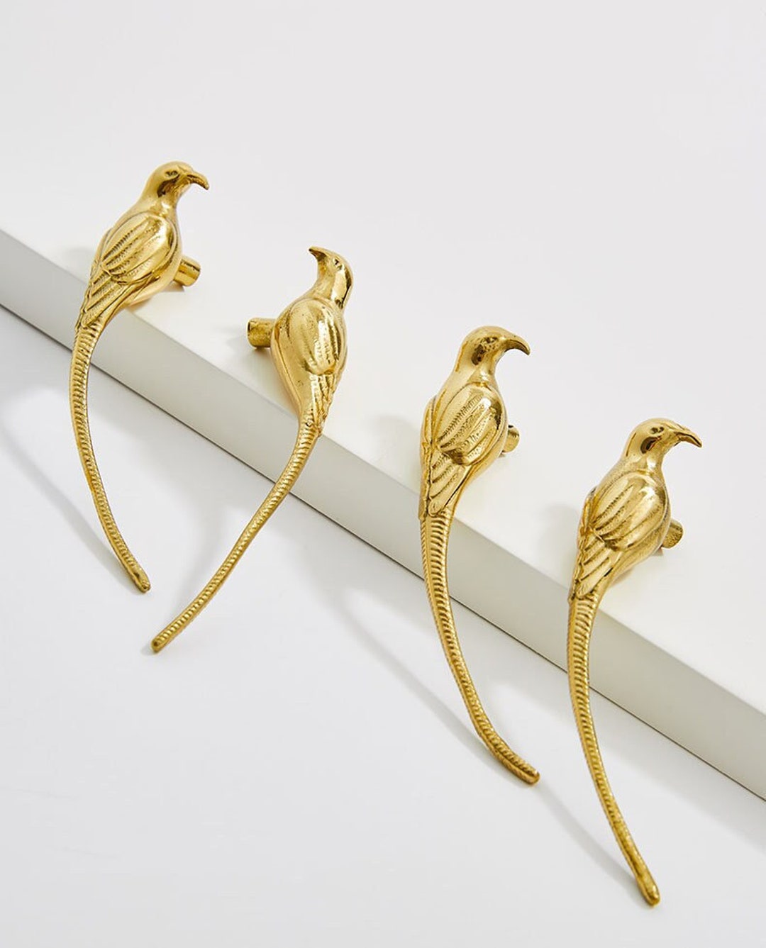 Golden Magpie Pull Brass Pull, Single Hole Dresser Knob Kitchen Cabinet ...