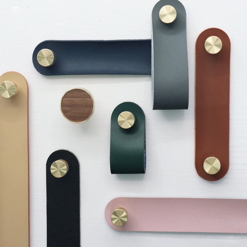 Leather Drawer Pulls - Etsy