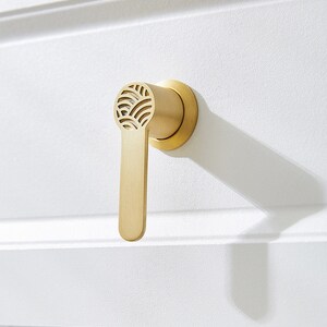 Brass Cabinet Pull Golden Drawer Knob, Wine Cabinet Pull Solid Brass ...