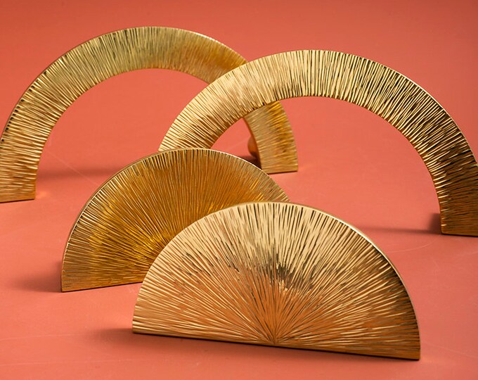 Unique Half Moon Cabinet Pull, Semicircle Handle Solid Brass Half ...