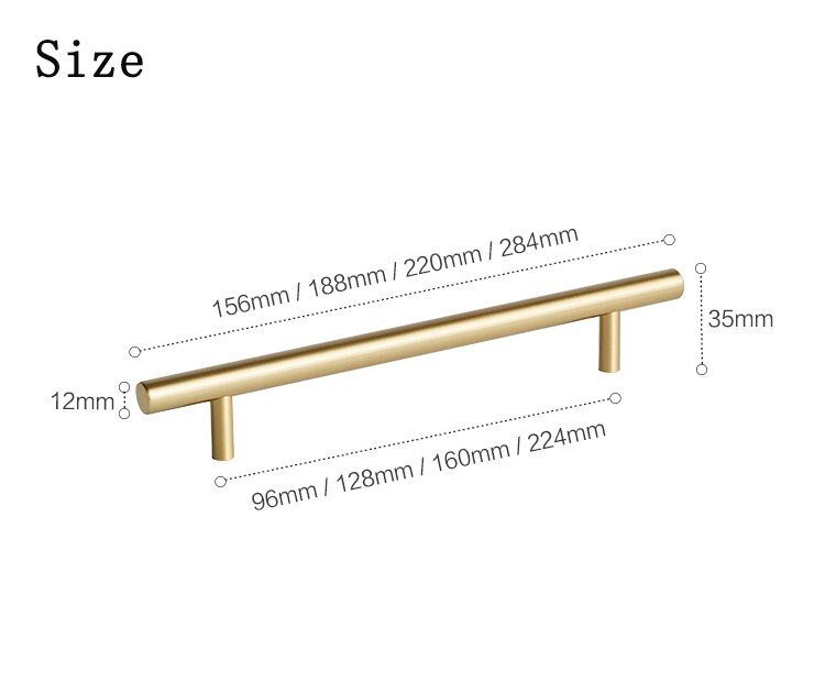 Simple Brass Door Handles Golden Drawer Pull Cabinet Handle | Etsy