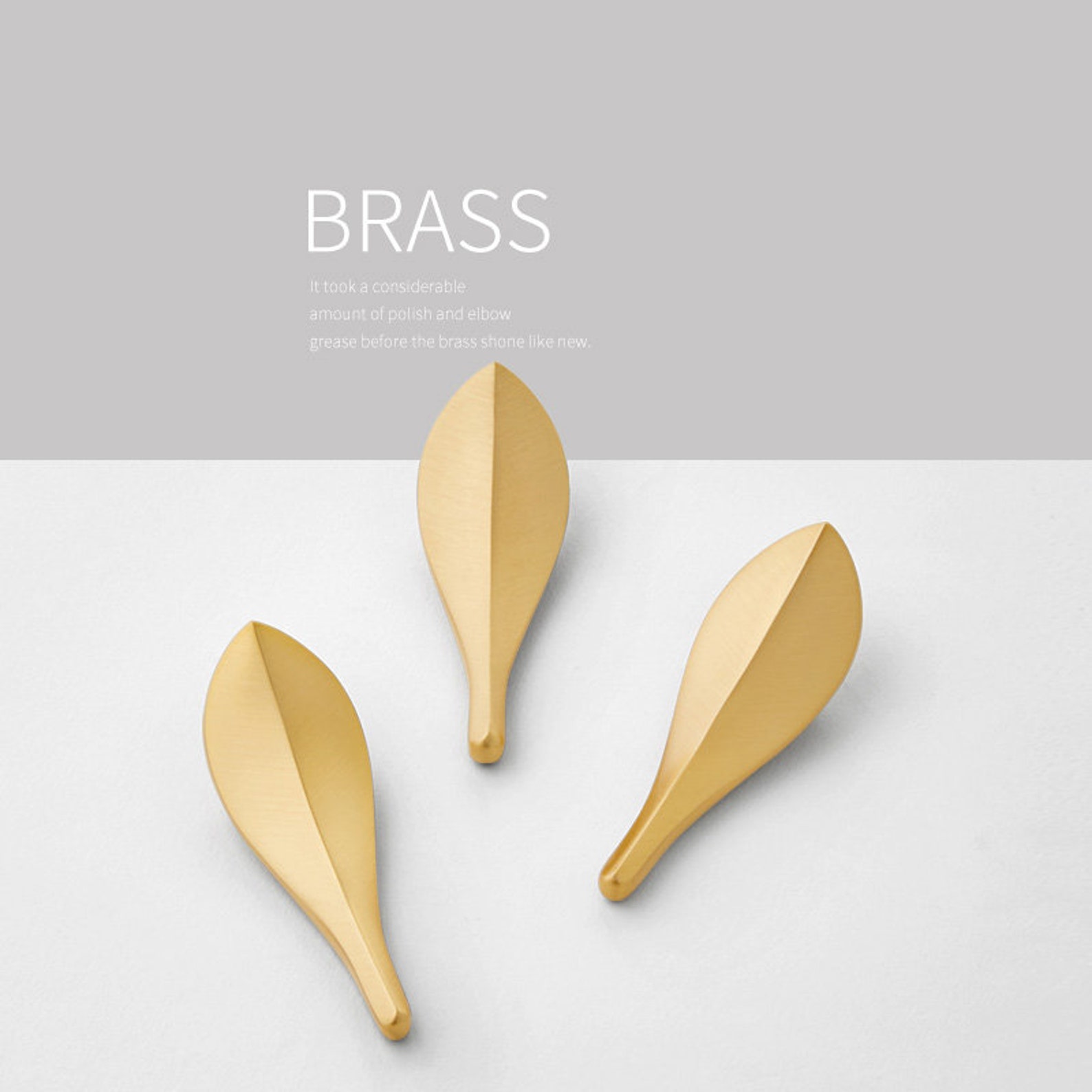 Leaf Brass Cabinet Pull Handle Creative Wardrobe Door Pull - Etsy