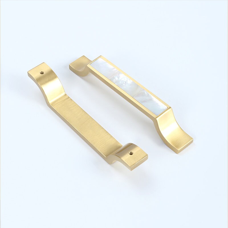 5 Solid Brass Cabinet Handle Golden Drawer Pull Metal | Etsy