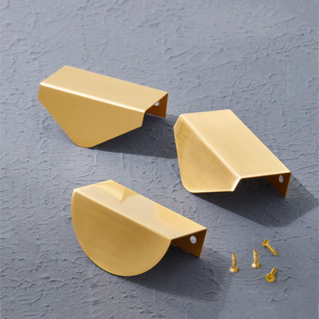 2.5" Invisible Cabinet Pull Handle, Pure Brass Cabinet Pull, Hidden ...