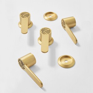 Brass Cabinet Pull Golden Drawer Knob, Wine Cabinet Pull Solid Brass ...