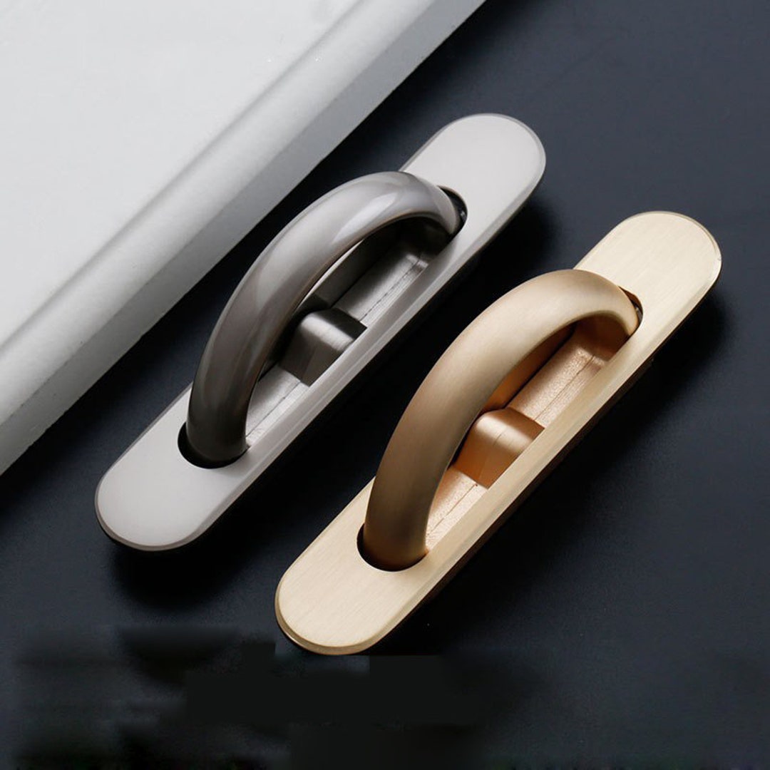 3.35"" Invisible Furniture Handle, Golden Drawer Pull, Invisible Tatami ...