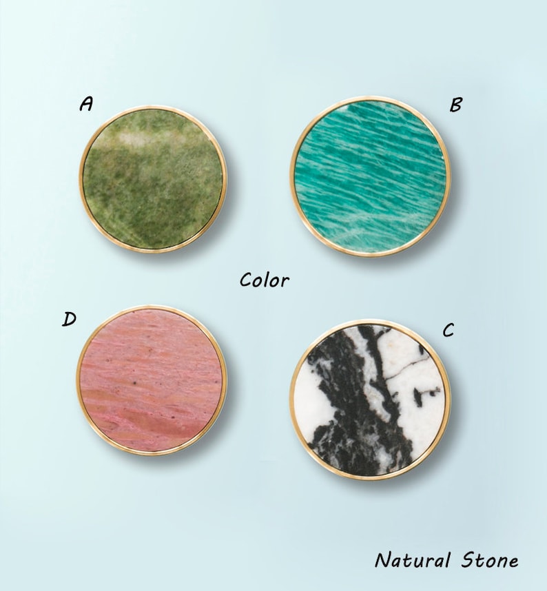 Natural Marble Drawer Knob Brass Wardrobe Door Knob Kitchen - Etsy